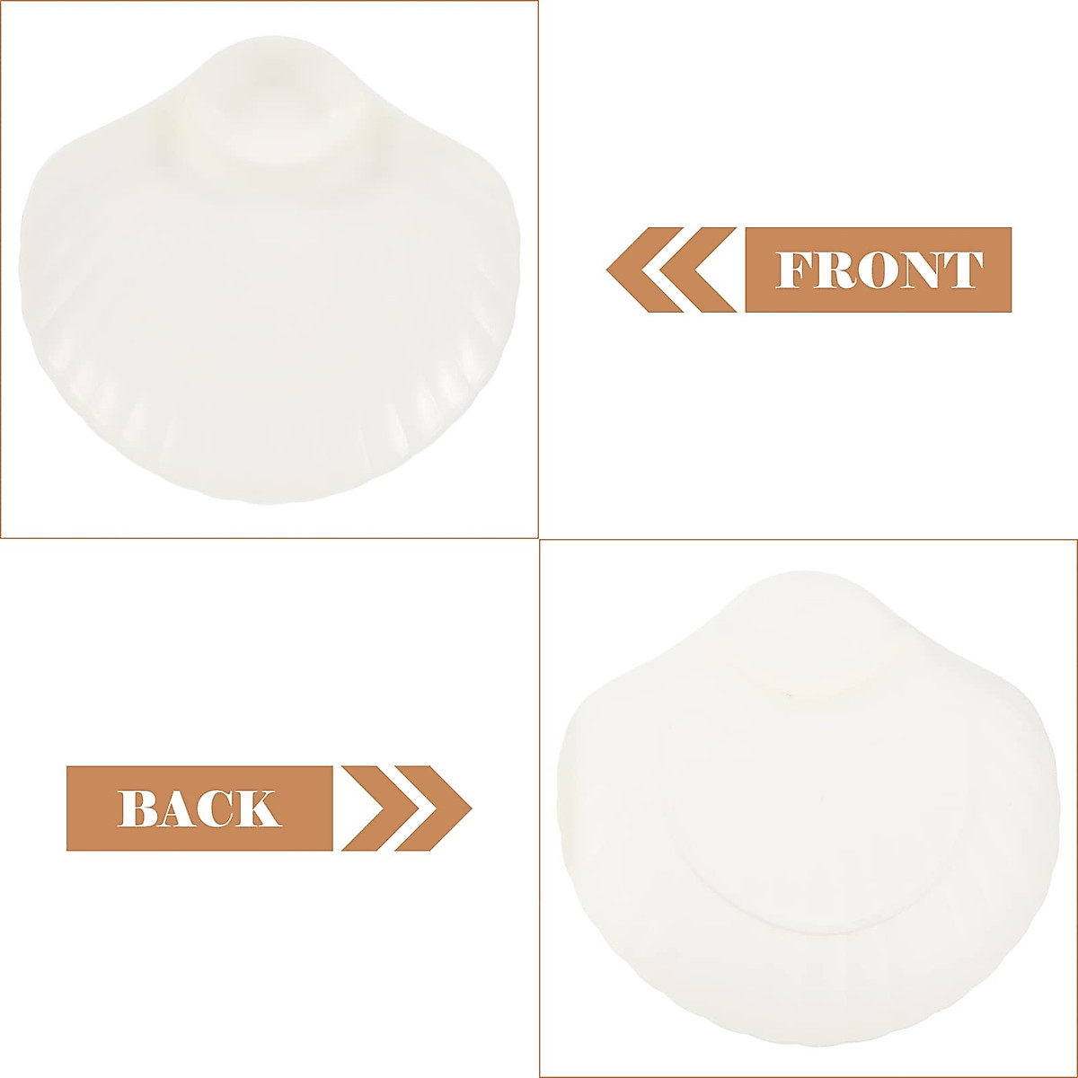 UPKOCH Movie Night Snack Trays 6Pcs Shell Dumpling Plates with Sauce Holder Plastic Sushi Plates Serving Platter Tray French Fries Plate with Sauce Divider For Home Kitchen (White) Serving Dishes