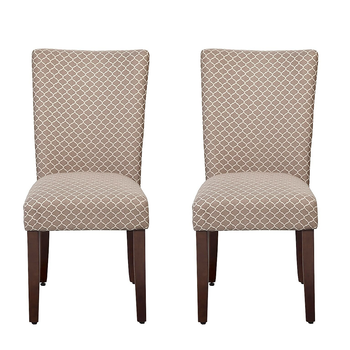 HomePop Parsons Classic Upholstered Accent Dining Chair, Set of 2, Brown