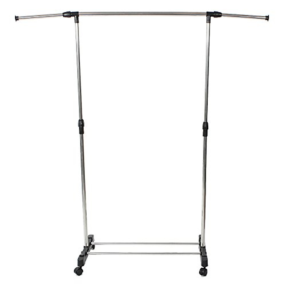 Clothing Garment Rack, Stainless Steel Clothes Rack,Adjustable Height Garment Clothes Dress Coats Jackets Hanging Rail Rack Storage Robust Hanging Rail for Coats, Shirts, Dresses, Scarves, Bags,Silver (Single-bar,B)