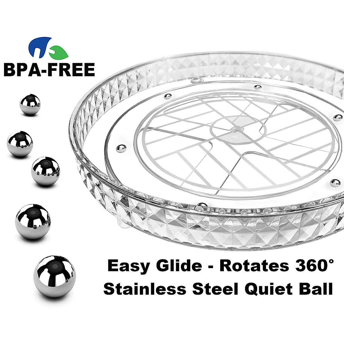 2 Tier Diamond Lazy Susan Bathroom Organizer Countertop, Clear 360 Rotating Cosmetic Makeup Organizer for Vanity, Skincare Organizers Perfume Organizer for Counter - Organization and Storage -9.25INCH