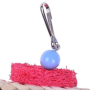 Pet Bird Parrot Swing Chewing Toy Natural Sepa Takraw with Happy Twist Colorful Bead Swing Bell