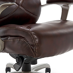 La-Z-Boy Cantania Executive Chair with AIR Lumbar Technology and Memory Foam Cushions, Ergonomic Design for Office Space, Brown
