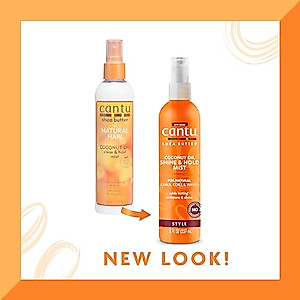 Cantu Coconut Oil Shine & Hold Mist with Shea Butter for Natural Hair, 8 fl oz