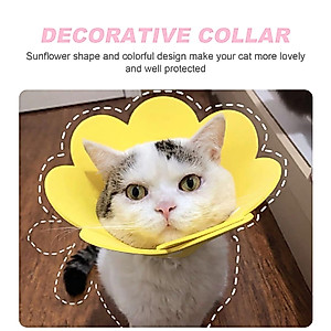 ULTECHNOVO Cat Recovery Collar - Cute Flower Neck Cat Cones After Surgery, Set of 3 Cat, Flower Shape Surgery Recovery Elizabethan Collars for Kitten and Cats S Size