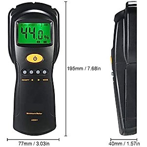Wood Moisture Meter, Lumber Damp Detector, Moisture Content Tester with LCD Display, Range 2%～70%, Suitable for Measuring The Containing Water of Wood, Bamboo, Paper & Herbals