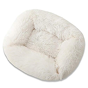 Bed Xs Size Warm Winter Square Super Soft Sleeping Dog Bed Long Plush Washable Cat Mat Basket Puppy House 1Pcs White