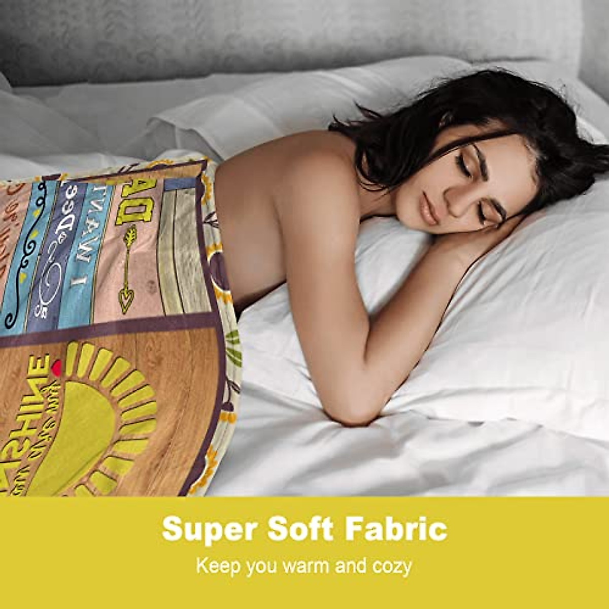 Love Letter to My Daughter Blanket, Gifts for Daughters from Mom, You are My Sunshine Throw Blanket for Daughter Birthday Anniversary, Sunflower Super Soft Fleece Blankets for Bed Travel 50x60inch