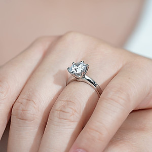 Raivari 3ct Moissanite Engagement Ring Lab Created Diamond 925 Sterling Silver Wedding Promise Ring for Women