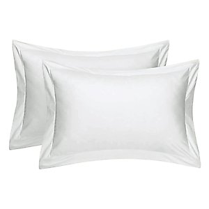 Cotton Delight Queen Pillow Shams Set of 2 White 100% Natural Cotton 600 Thread Count Premium White Pillow Shams, Queen Pillow Shams Pillow Covers with 2 Inch Flang, 20 x 30 inch
