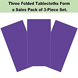 Plastic Purple Tablecloths 3 Pack Violet Disposable Table Covers 54" x 108" Table Cloths PEVA Party Tablecovers for Unicorn Mermaid Gras Parties Birthdays Weddings, Fits 6 to 8 Foot Rectangle Tables