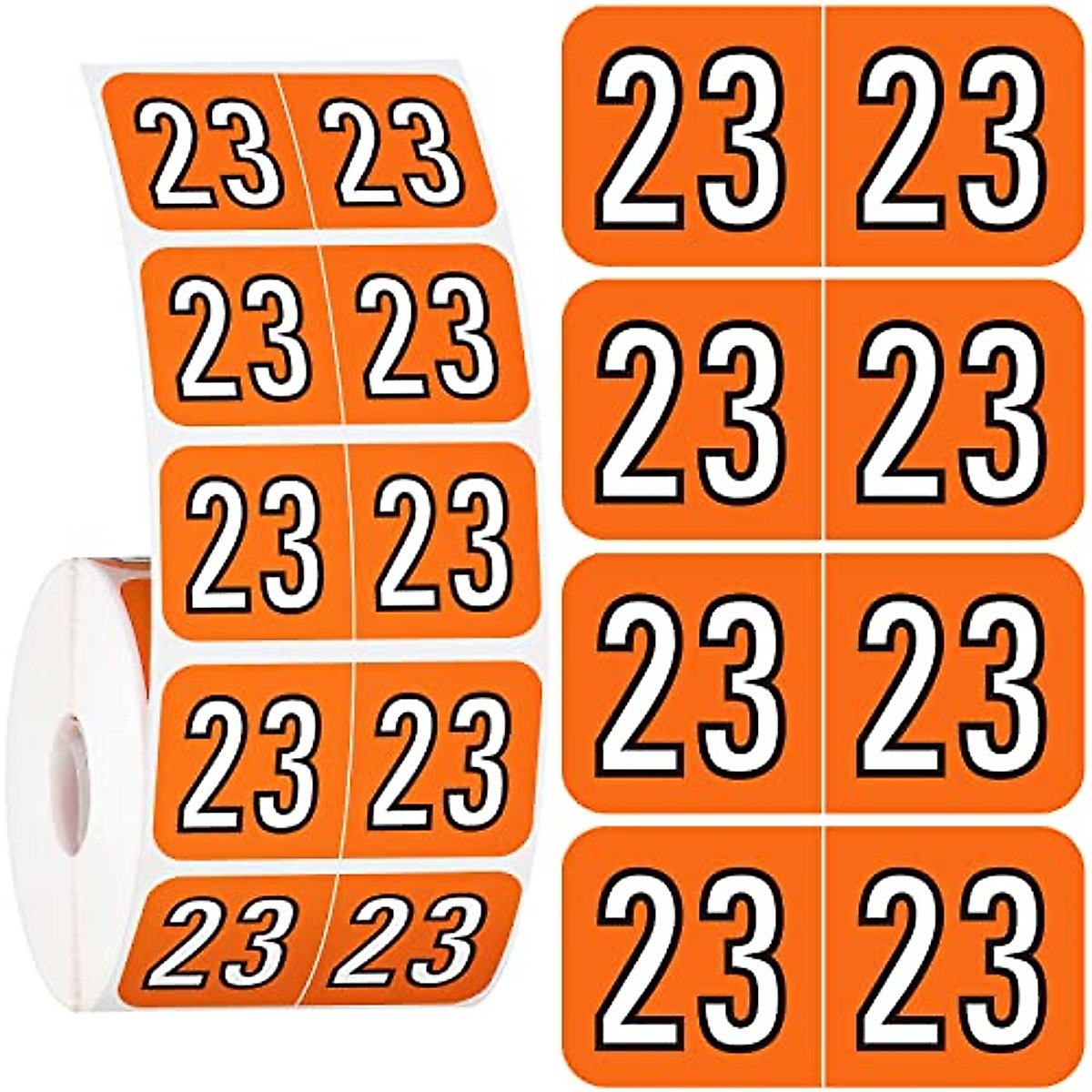 500 Pieces 2023 Year Stickers File Folder Year Labels Rectangle Coded Colored Year Stickers Self Adhesive Year Labels End Tab File Folders Office Supplies, 1 Roll (Yellow, 3/4" x 1-1/2")