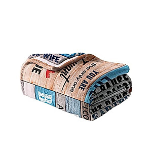 Gifts for Husband from Wife Throw Blanket Anniversary Christmas Personalized Gift for Him, Ultra Soft Fleece Blanket for Couch Travel 60'' x 50''