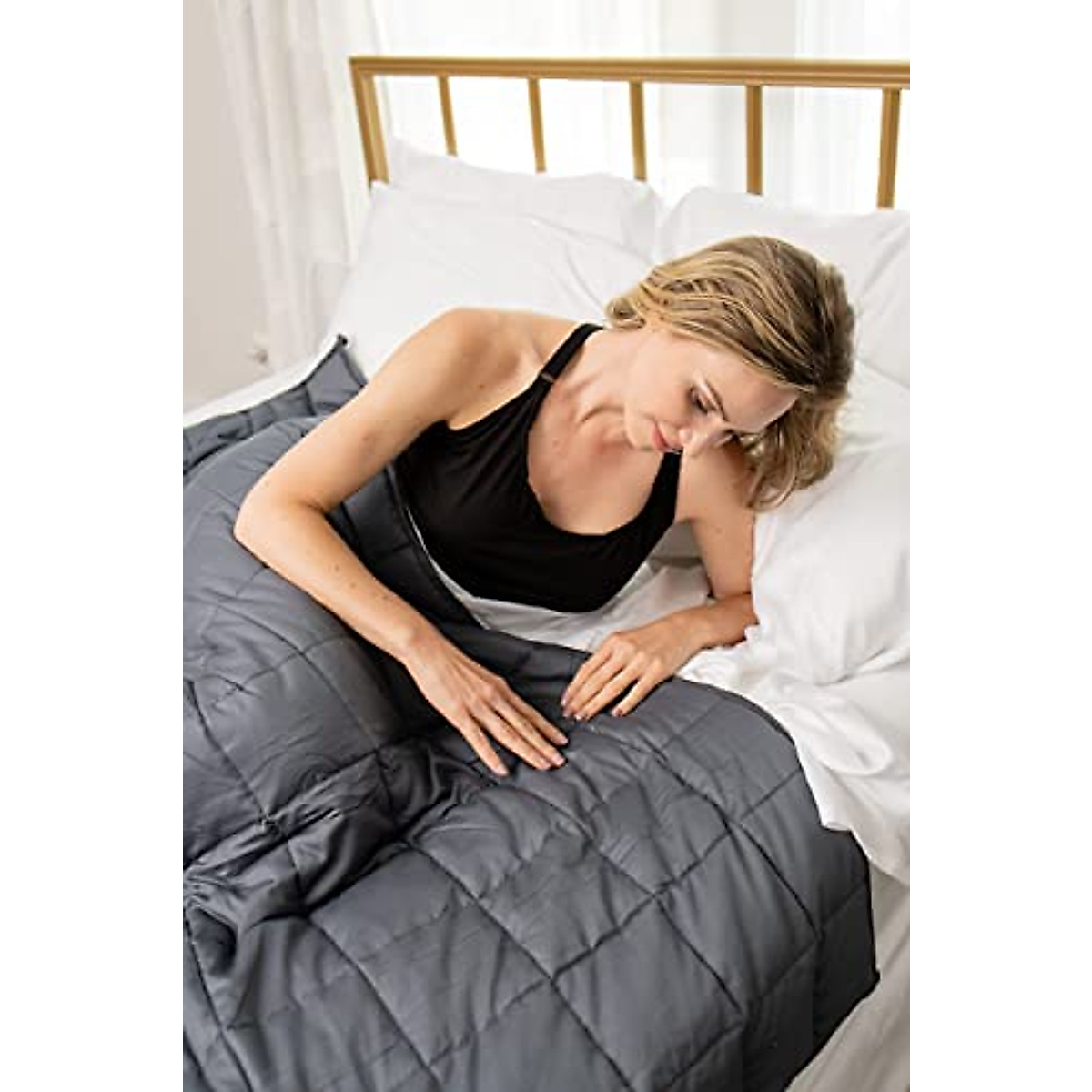 Sleepa Weighted Blanket 25 lbs - Extra Soft and Breathable Blanket Weighted with Premium Glass Beads - Relaxing Heavy Blanket for Adults (Grey)