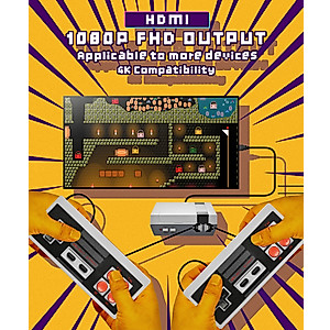 Retro Mini Game Console, with Preloaded 870+ Classic Video Games, HDMI Output, 2 Controllers，Old-School 8-bit System, Gift of Childhood Memories …