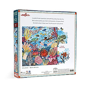 eeBoo: Piece and Love Coral Reef 1000 Piece Square Adult Jigsaw Puzzle, Puzzle for Adults and Families, Glossy, Sturdy Pieces and Minimal Puzzle Dust