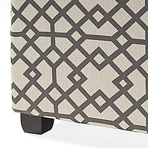 Christopher Knight Home Tempe Fabric Storage Ottoman, Grey Geometric Patterned