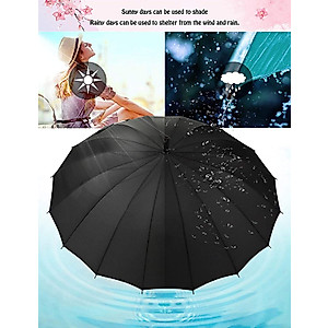 zooro Neutral Katana Handle Umbrella,Samurai Sword Umbrella as Best Christmas Birthday Gifts Cosplay Decoration for Japanese Culture Lover (16 Bone) Black,Medium