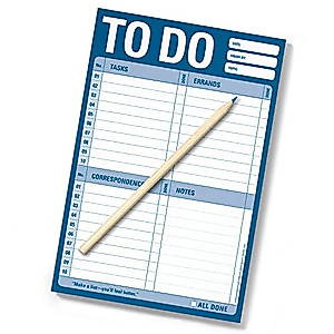 Knock Knock To Do Pad, To-Do List Notepad for Daily Tasks, Errands, Notes, 6 x 9-inches (Blue)