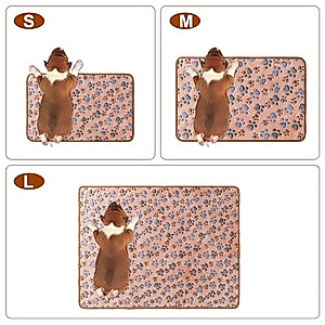 1 Pack 3 Blankets Super Soft Fluffy Premium Fleece Pet Blanket Flannel Paw Printed Throw for Dog Puppy Cat (Small 23x16'', Brown, Pink, White)