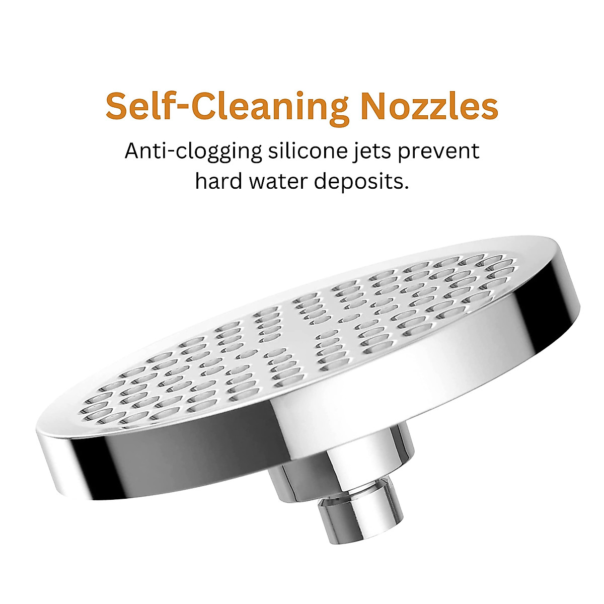 HandyCondo High Pressure Shower Head 6 Inch | Showerhead Is Perfect For Homes With Low Water Pressure | Leakproof Fixed Shower Heads With Angle-Adjustable Swivel Ball (Chrome)