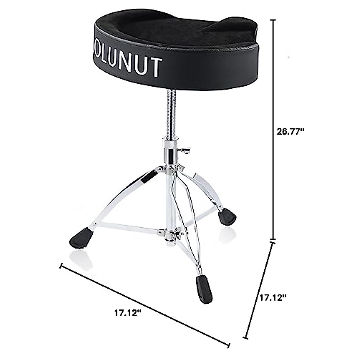 LOLUNUT Drum Throne,Drum Stool Height Adjustable Chair,Heavy Duty Motorcycle Style Seat with 5A Drum Sticks for Drummers