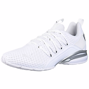 PUMA Mens Axelion Cross Trainer, PERF PUMA Mens White-PUMA Mens Silver, 9.5