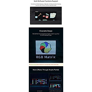 XYGStudy RGB Full-Color Multi-Features Digital Clock for Raspberry Pi Pico, 64×32 Grid, Accurate RTC