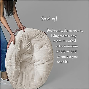 Urban Lifestyle Faux Fur Saucer Chair, 22"D x 32"W x 29"H, White/Gold