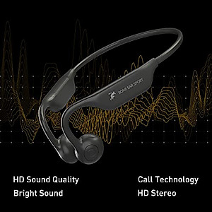 doqo Bone Conduction Headphones, Open Ear Headphones with MIC, Wireless Bluetooth 5.2 Sport Headset IP65 Sweat Resistant for Running, Bicycling, Hiking, Yoga -Black (Frosted Black)