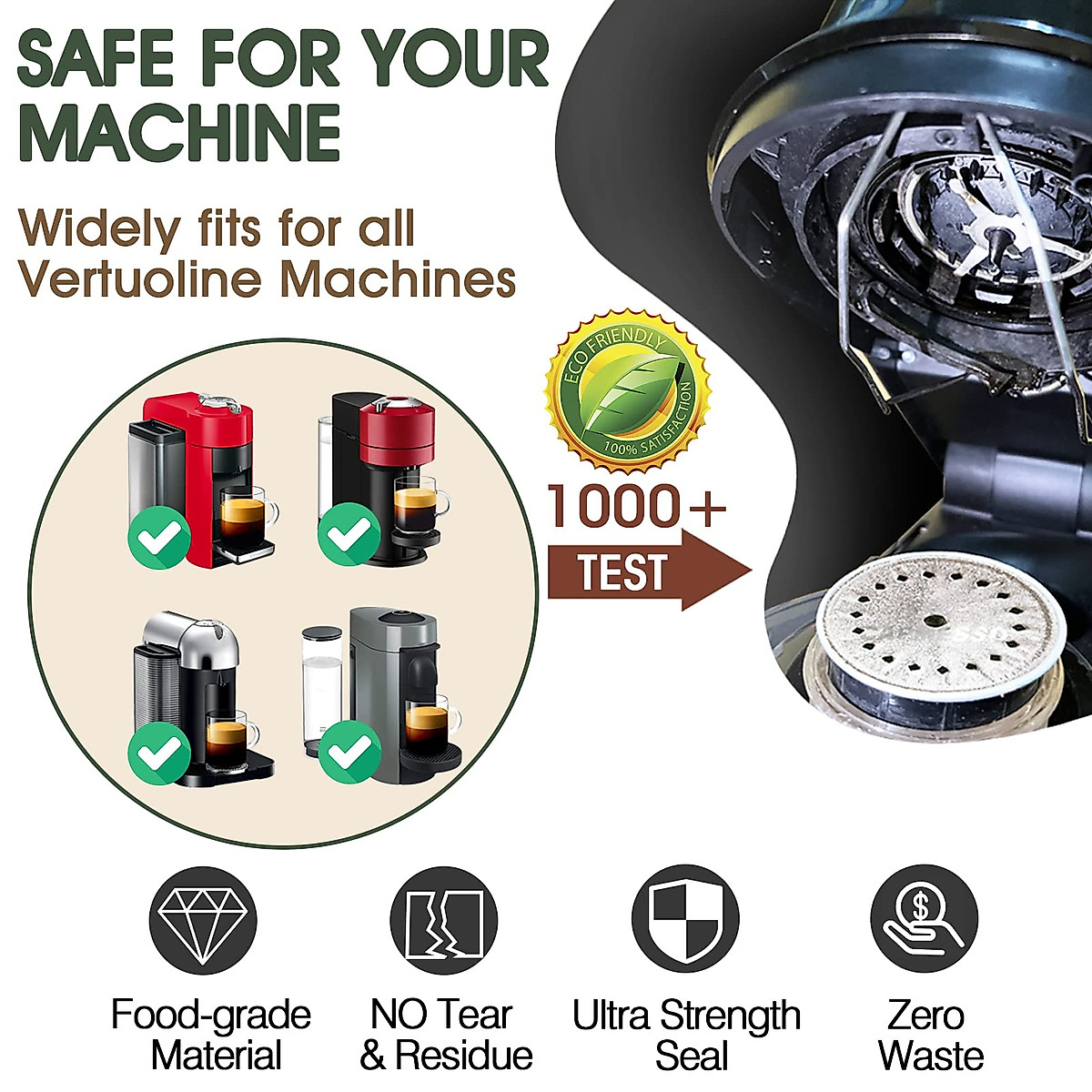 CAPMESSO Aluminum Foil Lids for Reusable Nespresso Vertuo Pods, Coffee Pods Sticker Covers Seals Compatible with Nespresso Reusable Pods Vertuo Refillable Vertuo Capsule (Vertuo pods lids-120 pcs)