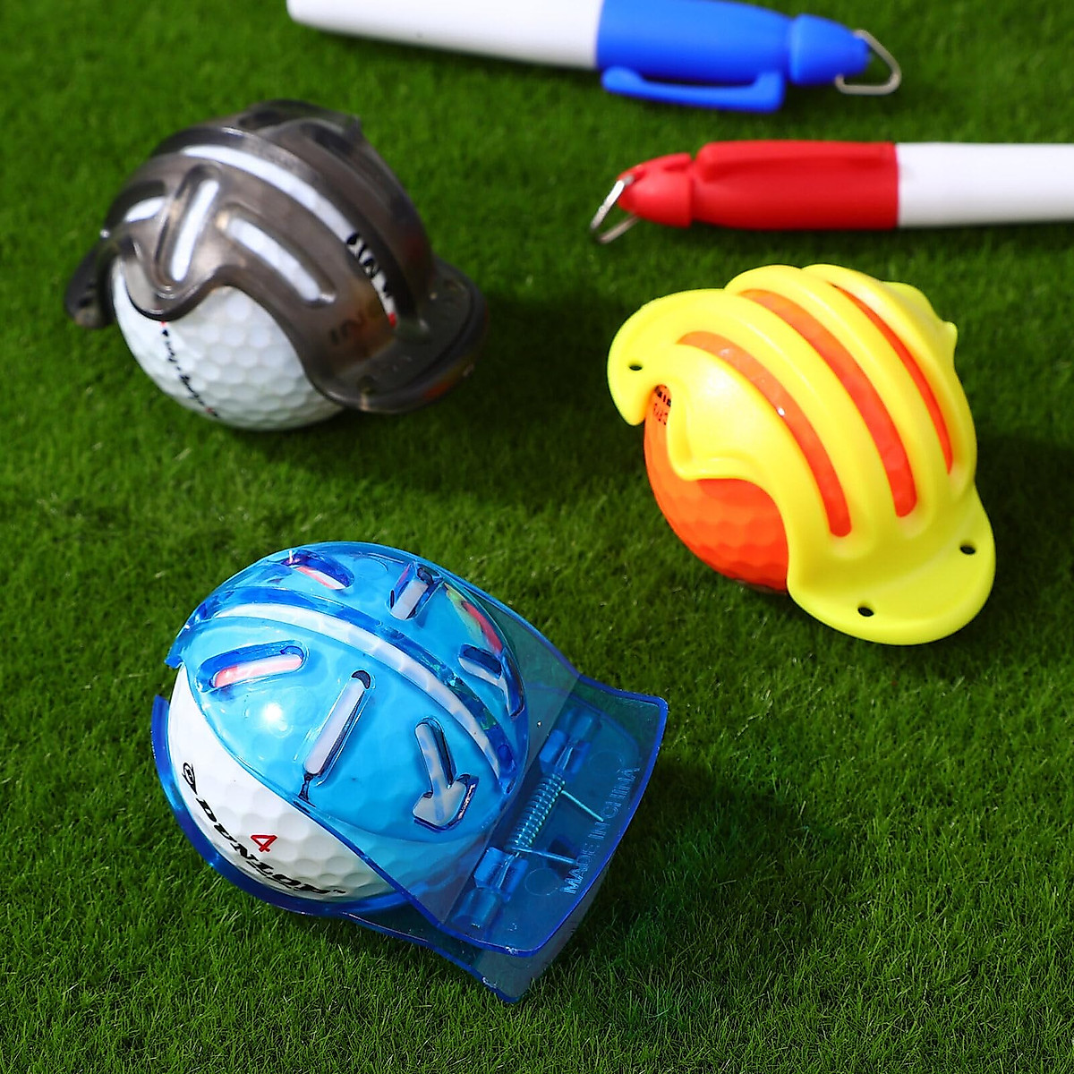 BESPORTBLE 1 Set Tools Golf Balls Golf Marker Hat Clip Golf Ball Markers for Putting Golf Ball Markers Stamp Golf Ball Marker Pen Golf Ball Markers with Hat Clip Balance Supplies Plastic