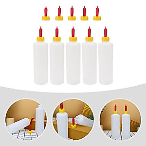 Goat Nipple and Bottles Set, 5 Sets Small Animal Milk Drink Pritchard Nipple for Goats 400 ml Lamb Nursing Bottles Feeding Bottle Kit for Feeding Sheep Goat Lamb Puppy (5 Bottles& 10 Nipples)