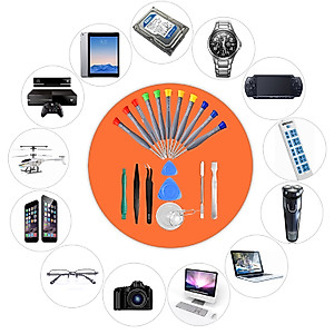 21pcs Precision Screwdriver Set Magnetic,GangZhiBao Repair Tools Kit for Fix Phone/iphone,Computer/PC,Tablet/Pad,Watch,PS4 - Replace Screen Battery Camera Small Electronics Open Pry Tool Kits Sets DIY