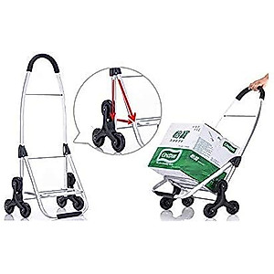 Shopping Trolley on Wheels Multi Function Shopping Cart Lightweight Trolley Tri-Wheel Stair Climbing Cart with Large Capacity Folding Storage Hand Trucks,Grass Green ,