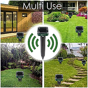 Ultrasonic Mole Repellent, 8 Pack Outdoor Gopher Repellent Solar Powered for Snake, Vole, Groundhog, Waterproof Animal Deterrent Device for Garden and Yard