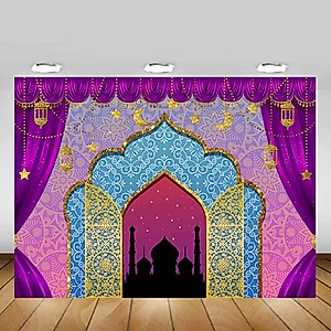 Aladdin Backdrop Photography Arabian Moroccan Nights Birthday Party Magic Genie Indian Luxurious Photo Background Princess Baby Shower Vinyl 7x5ft Photo Booth Studio Props