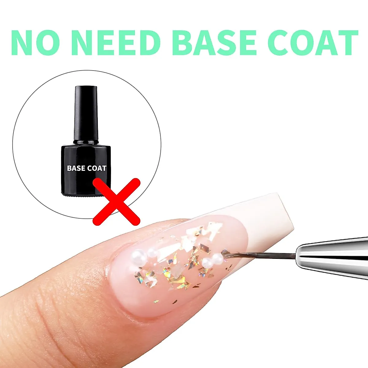 Monja Gel Press On Nails 144pcs French Tips Short Square Nail Tips Soft Gel Fake Nails 10 Sizes Strong Adhesion Nails Faster to Extension Brown White Colors