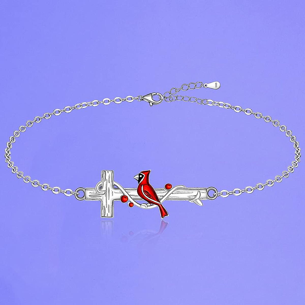 Cross Red Cardinal Bracelet for Women Memorial Cardinal Appear When Angels Are Near Cardinal Bracelets Cute Bird Sympathy Jewelry Gifts for Loss of Loved One