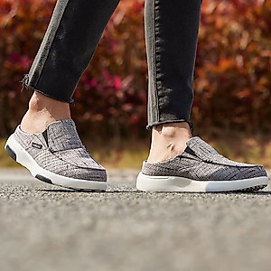 OrthoComfoot Womens Orthopedic Comfy Slippers for Bunion, Arch Support Slip On Shoes, Comfortable Athletic Walking Shoes for Heel and Foot Pain Relief Dark Grey Size 10