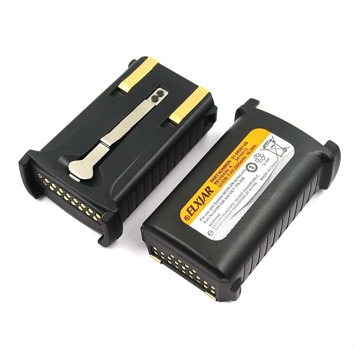 hflexgrad (2-Pack) 7.4V 2600mAh Battery Replacement for Motorola & Symbol MC9000-G/K Series Scanners, MC9050 MC9060 MC9090 MC9190 MC92N0 Barcode Scanner