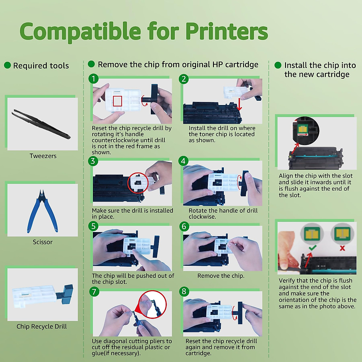 GREENSKY 2 Pack (No Chip) Toner Cartridge Replacement for HP 58X CF258X 58A CF258A to Use with HP Laserjet Pro MFP M428fdw M428fdn M428dw Laserjet Pro M404n M404dn M404dw M404 Enterprise M406dn Printer