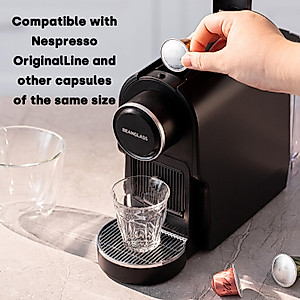 beanglass Espresso Pod Machine Compatible with NS Original Capsules, 20 Bar Compact Coffee Maker with Removable Water Tank for Cappuccino, Latte, Black