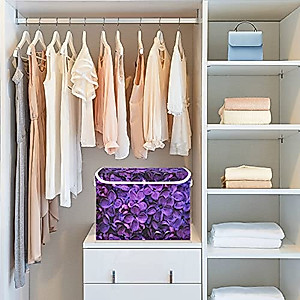 Kigai Storage Basket Spring Flowers Storage Boxes with Lids and Handle, Large Storage Cube Bin Collapsible for Shelves Closet Bedroom Living Room, 16.5x12.6x11.8 In