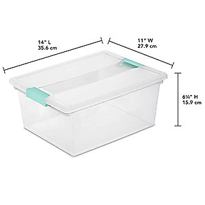 Sterilite Deep Clear Plastic Stackable Storage Container Bin Box Tote with Clear Latching Lid Organizing Solution for Home & Classroom, 4 Pack