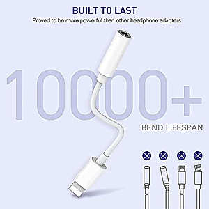 Apple MFi Certified 2 Pack Headphone Adapter for iPhone,Lightning to 3.5 mm Headphone Jack Adapter Audio Aux Cord Dongle, Compatible with iPhone 13/12/11/XS/XR/X 8/, Support Call+Music Control