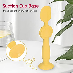 Baby Diaper Cream Spatula, 5.9 Inches Baby Butt Cream Applicator Soft Silicone Diaper Cream Spatula Applicator Baby Diaper Rash Cream (Yellow)