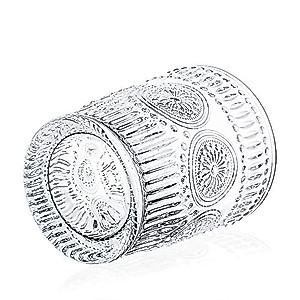 Kingrol 6 Pack 9 oz Romantic Water Glasses, Premium Drinking Glasses Tumblers, Vintage Glassware Set for Juice, Beverages, Beer, Cocktail