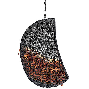 Modway EEI-3636-BLK-ORA Encase Swing Outdoor Patio Lounge Chair Without Stand, 43.5 x 40 x 125.5, Orange