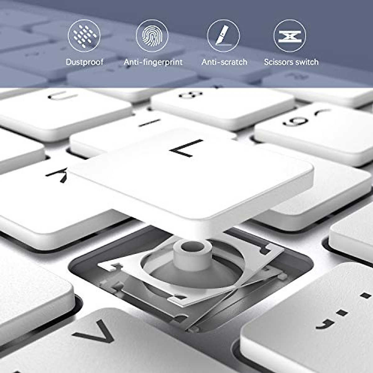 Small Wireless Keyboard Mouse Combo, seenda Ultra Thin Compact Rechargeable Wireless Keyboard with Silent Mouse Low Profile Keys for Windows 7/8/10/11/11 Pro Laptop Computer, Silver White