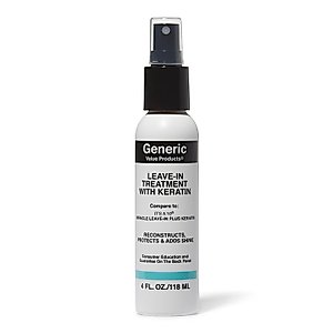 Generic Value Products Leave In Treatment with Keratin, Heat Protectant, Protects Hair from Breakage, Strengthens, Smoothes and Adds Shine, 4 Oz